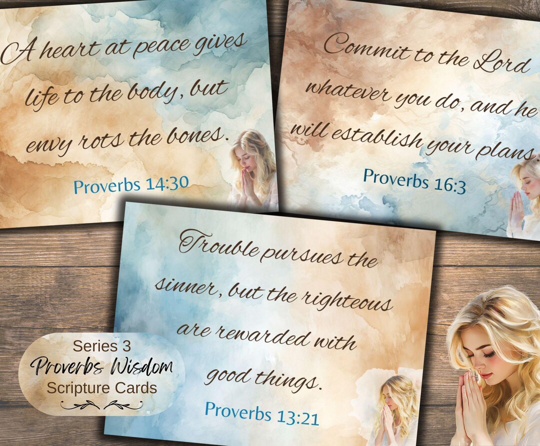 Proverbs Wisdom Scripture Cards Series 3 - 24 Card Set - Christian ...