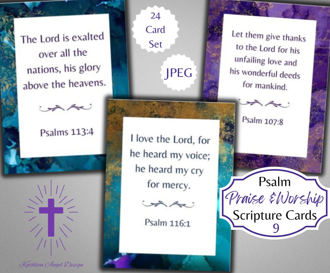 Praise and Worship the Psalms Series 9 Border Scripture Verse Cards ...