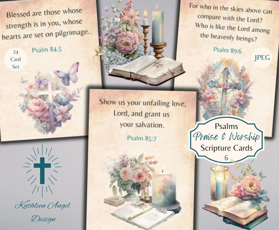 The Psalms Praise and Worship Series 6 Scripture Verse Cards ...