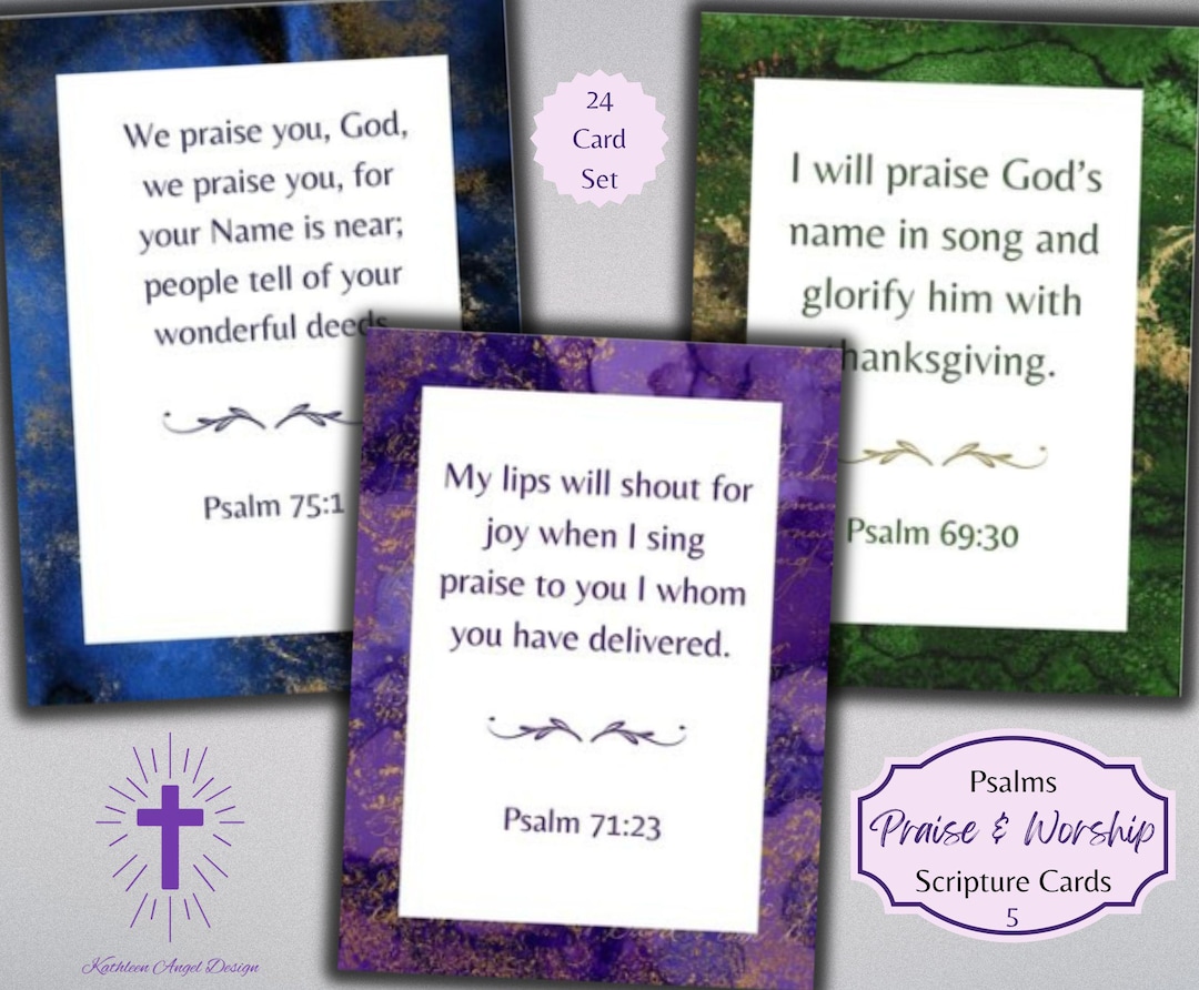 Psalms Scripture Verse Cards: Praise & Worship Ephemera (digital ...