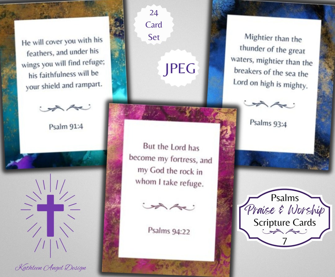 Praise and Worship the Psalms Series 7 Border Scripture Verse Cards ...