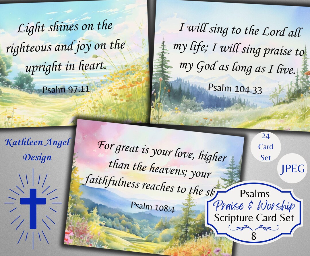 Wildflower Psalms Scripture Verse Cards: Christian Ephemera (digital ...
