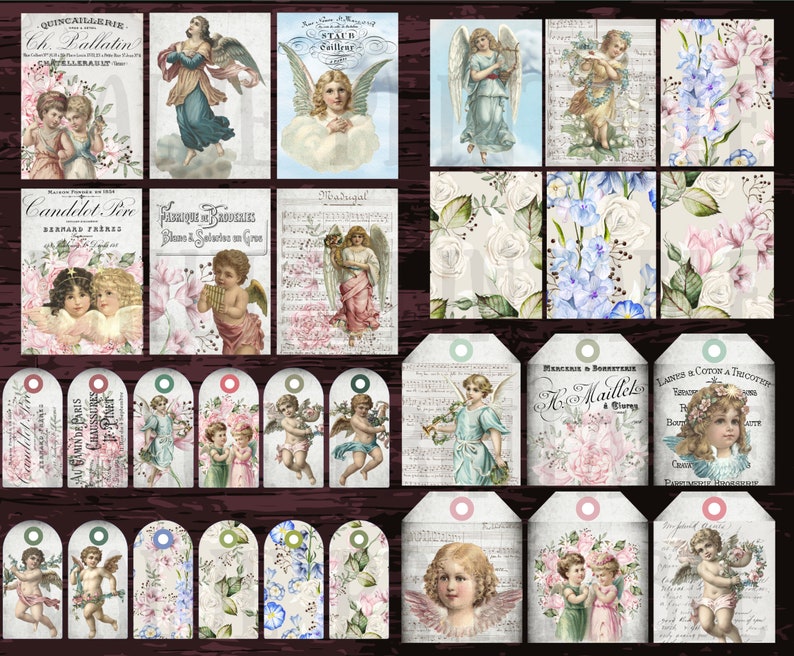 Vintage Cherub Angel Junk Journal Kit: Printable Ephemera (digital ...