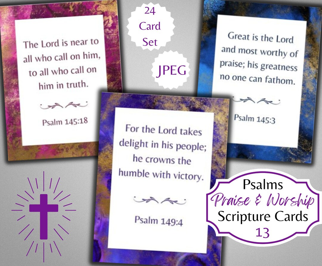 Praise and Worship the Psalms Series 13 Border Scripture Verse Cards ...