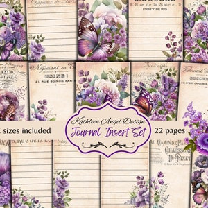 Purple Butterfly Junk Journal Kit: Botanical Ephemera (digital Download ...