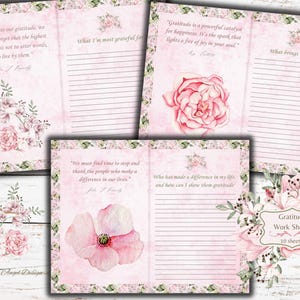 Pink Floral Gratitude Journal: Self-care Affirmations (digital Download ...