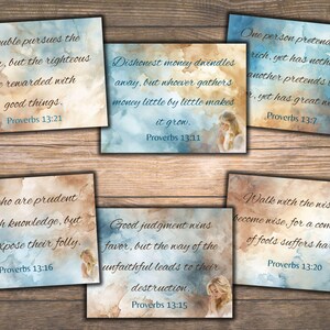 Proverbs Scripture Cards: Christian Wisdom Verses, Series 2 (digital ...