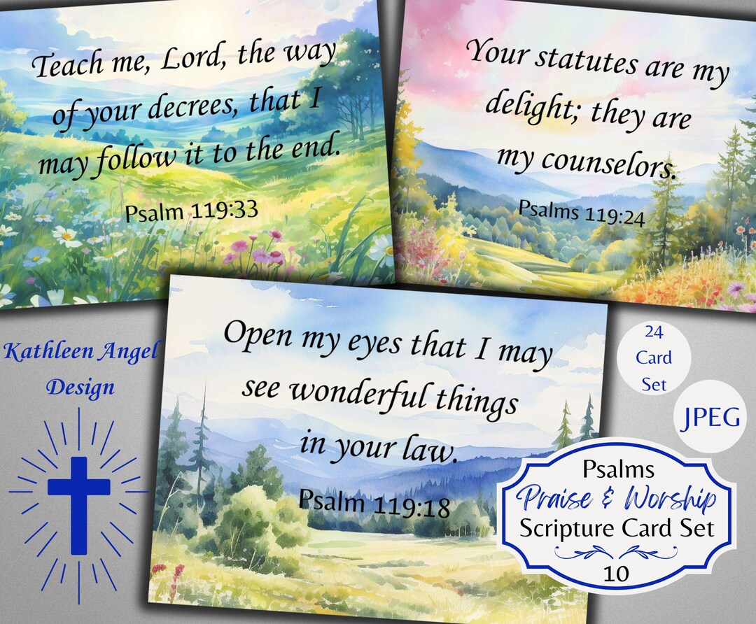 Wildflower Psalms Scripture Verse Cards: Christian Ephemera (digital ...