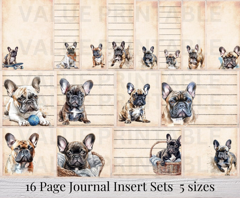 French Bulldog Junk Journal Kit: Dog Ephemera, ATC Cards (digital ...