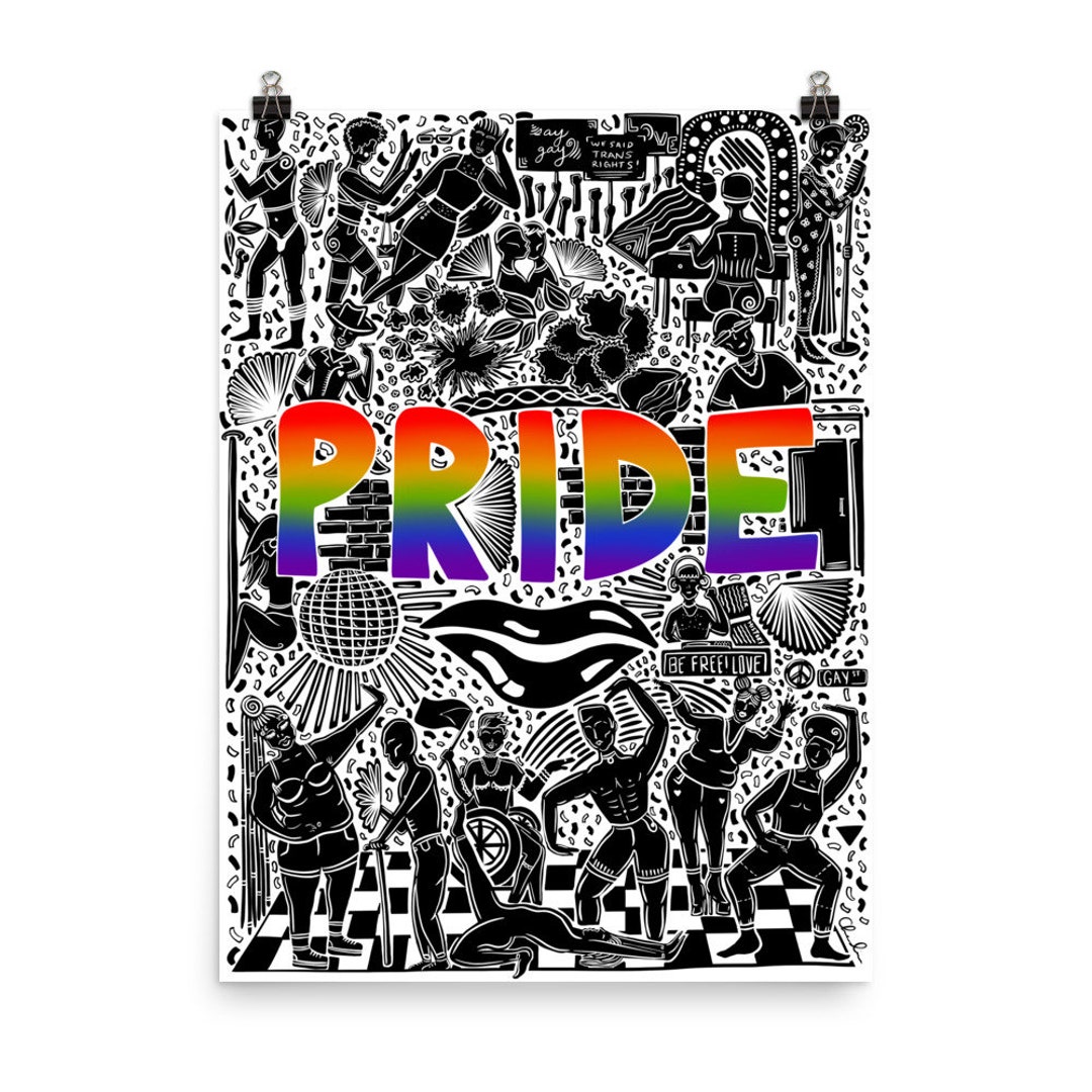PRIDE Poster, Black and White, Queer Culture, Queer Artwork, Pride ...