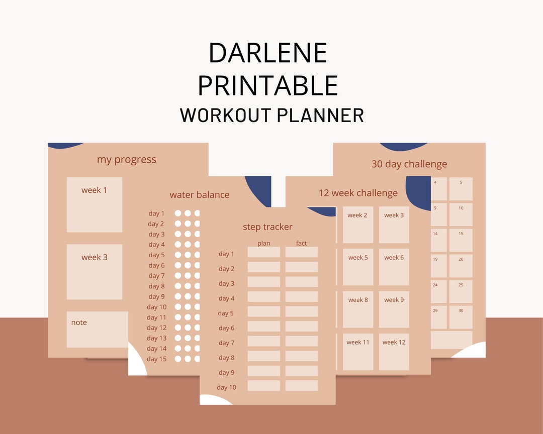 Editable Workout Digital Planner, PDF Planner, Workout Printable ...