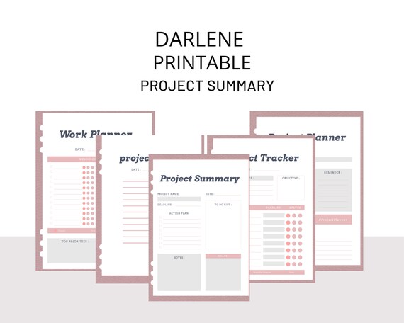 Project Planner PDF Printable Productivity Planner Project - Etsy