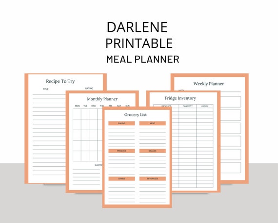 Meal Planner PDF Printable Immediately Available Daily - Etsy