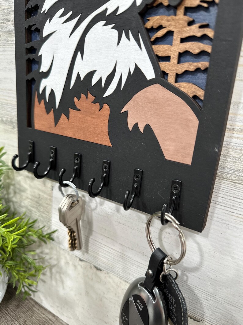 Majestic Eagle Wooden Key Holder – Laser Engraved Wall Decor - Etsy