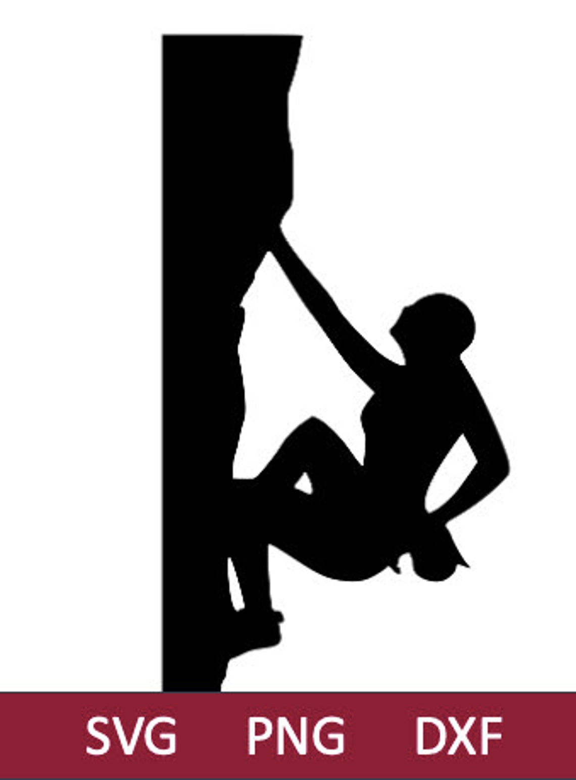 Rock Climber SVG Man Climbing Repelling Mountain Silhouette Digital ...