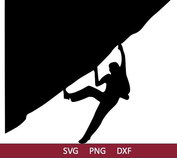 Rock Climber SVG Man Climbing Repelling Mountain Silhouette - Etsy
