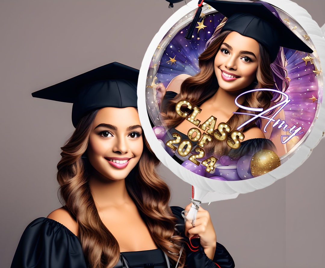 Personalized Graduation Balloons Class of 2024, Custom Photo and Name ...