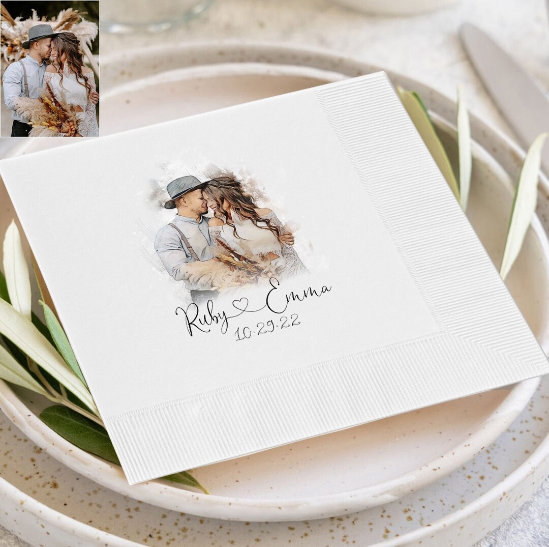 Engagement Party Napkins Personalized Napkins Dinner Wedding Napkins ...