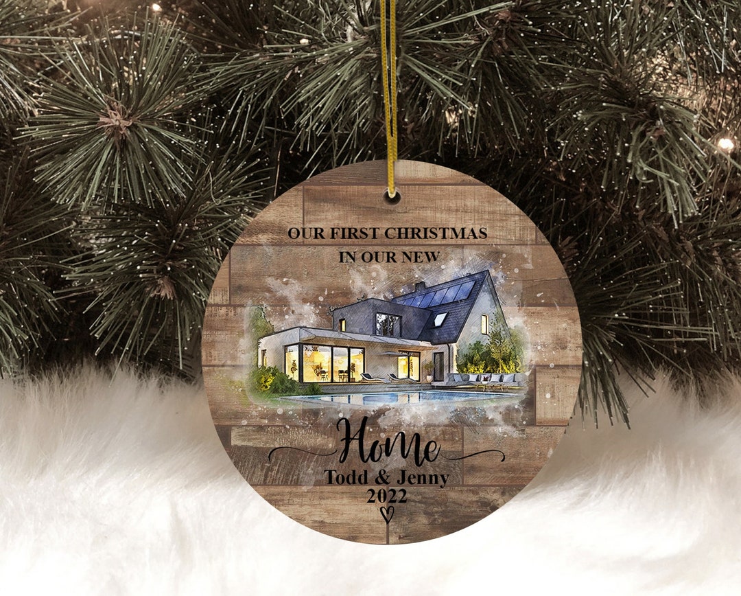 House Portrait New Home Ornament Personalized Ornament - First Home ...