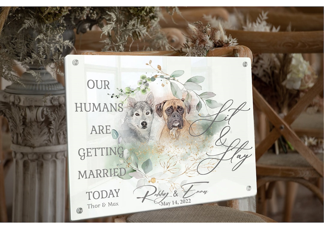 Pet Wedding Welcome Sign Dog Custom Wedding Decor Frosted - Etsy