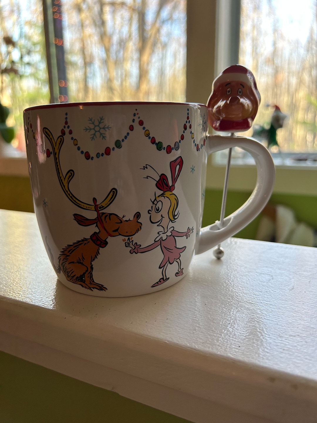 The Grinch Ceramic Mug With Stirrer - Etsy