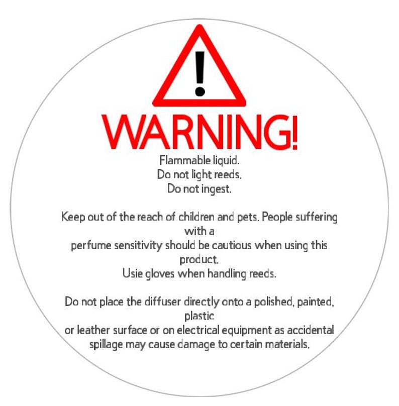 Reed Diffuser Warning Safety Sticker Matte Glossy Vinyl 3cm 4cm 5cm - Etsy