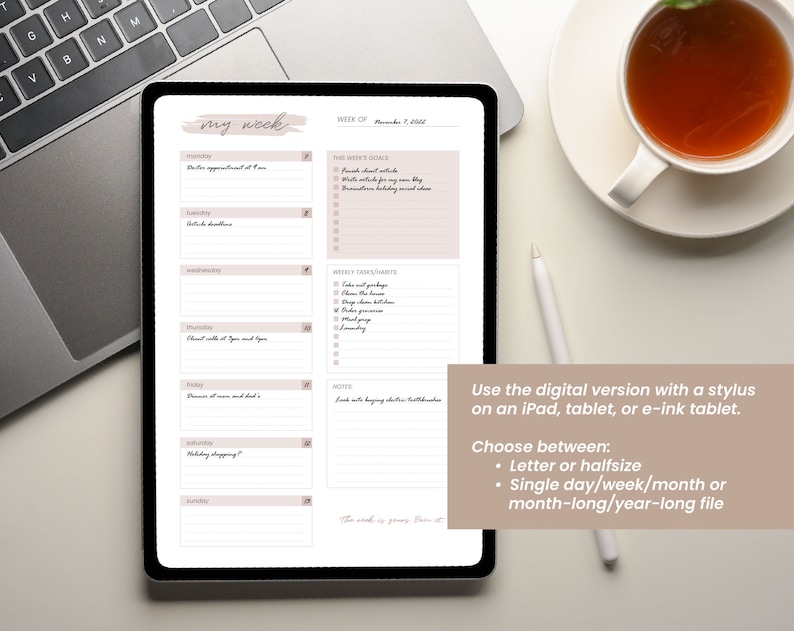 Complete Planner Bundle Daily Weekly Monthly Check-in - Etsy