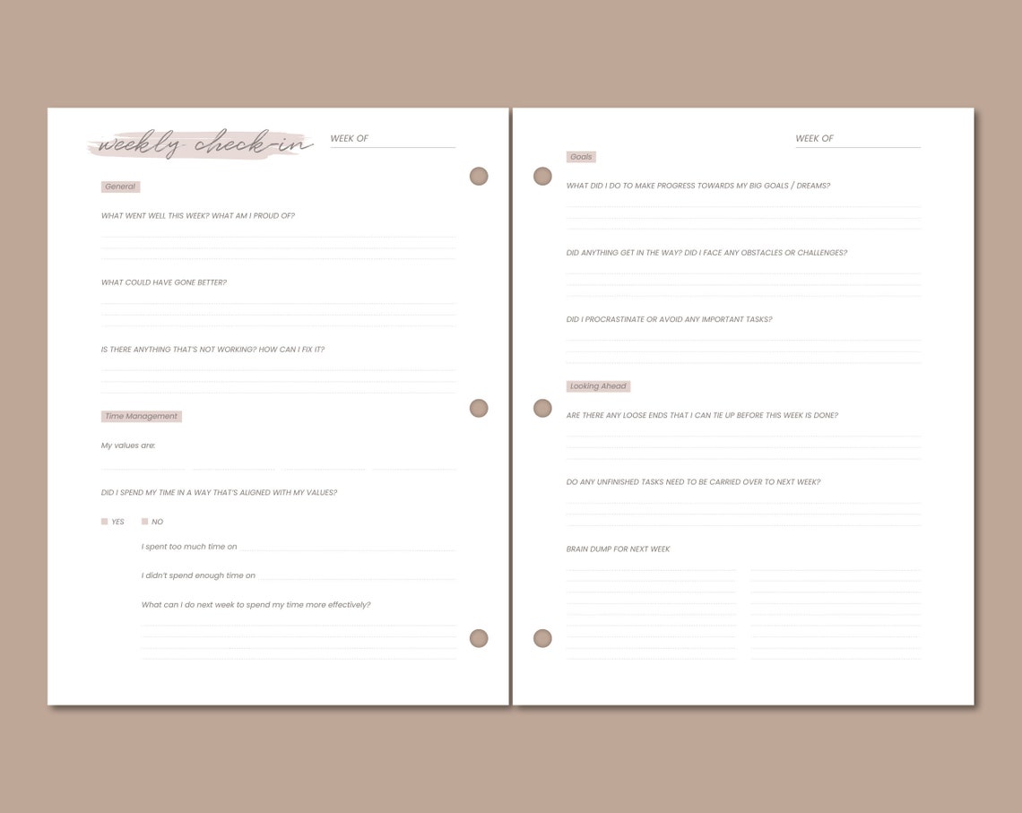 Complete Planner Bundle Daily Weekly Monthly Check-in - Etsy