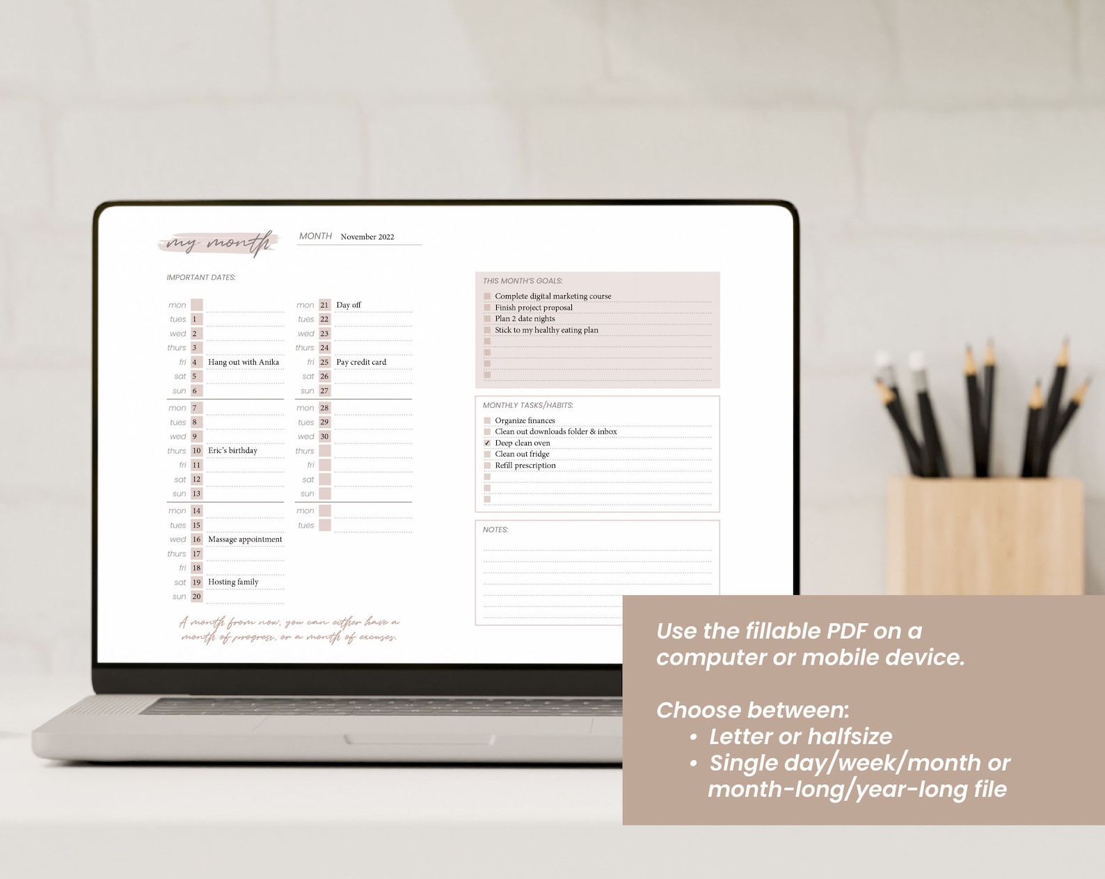 Complete Planner Bundle Daily Weekly Monthly Check-in - Etsy