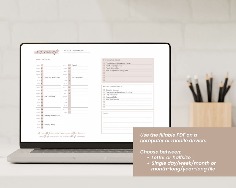 Complete Planner Bundle Daily Weekly Monthly Check-in - Etsy
