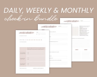 Complete Planner Bundle Daily, Weekly, Monthly Check-in Habit Tracker ...
