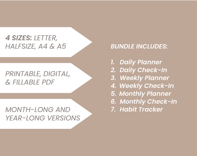 Complete Planner Bundle | Daily, Weekly, Monthly + Check-in + Habit ...