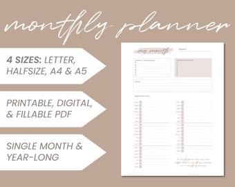 Minimalist Habit Tracker Printable Digital Fillable - Etsy