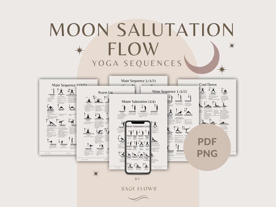 Moon Salutation Flow Yoga Sequences Ready Made Yoga Class - Etsy