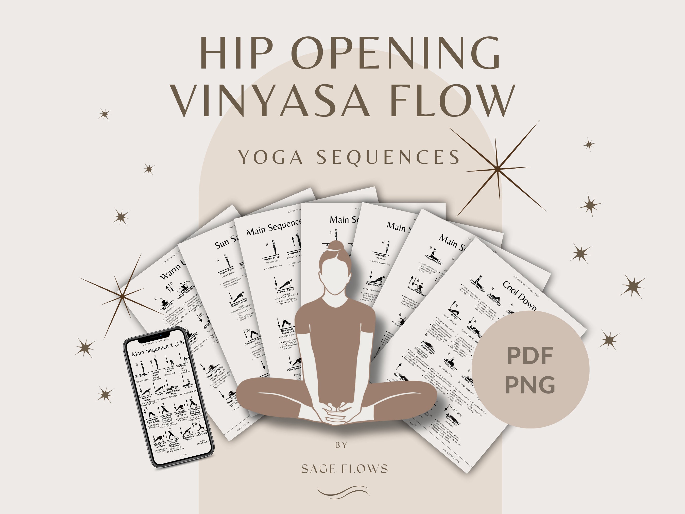 Hip Opening Vinyasa Flow Yoga Sequences, PDF & PNG Digital Download - Etsy