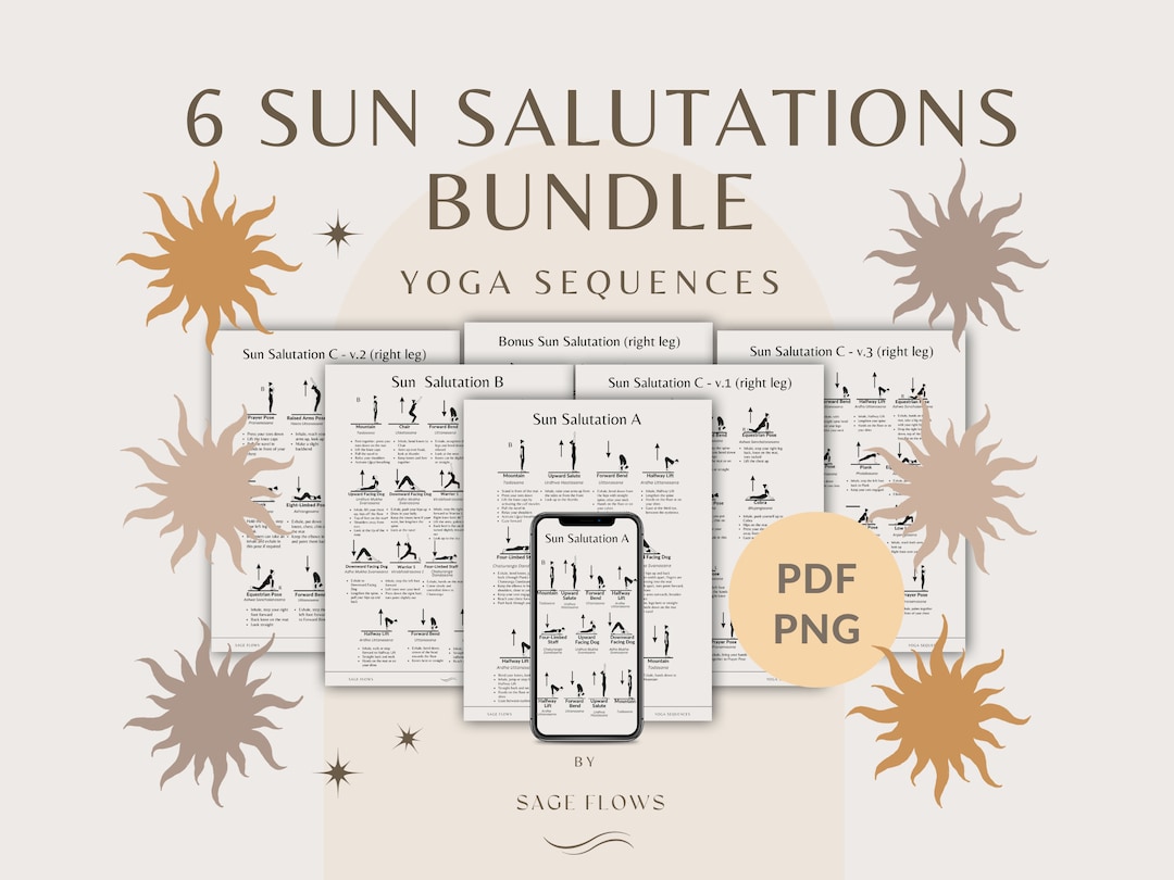 Sun Salutation A B C Yoga Sequences, With Cues, Breathing Guidance ...