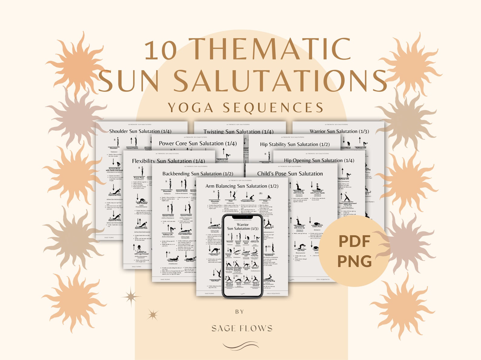 10 Thematic Sun Salutations Yoga Sequences, With Cues, Breathing ...
