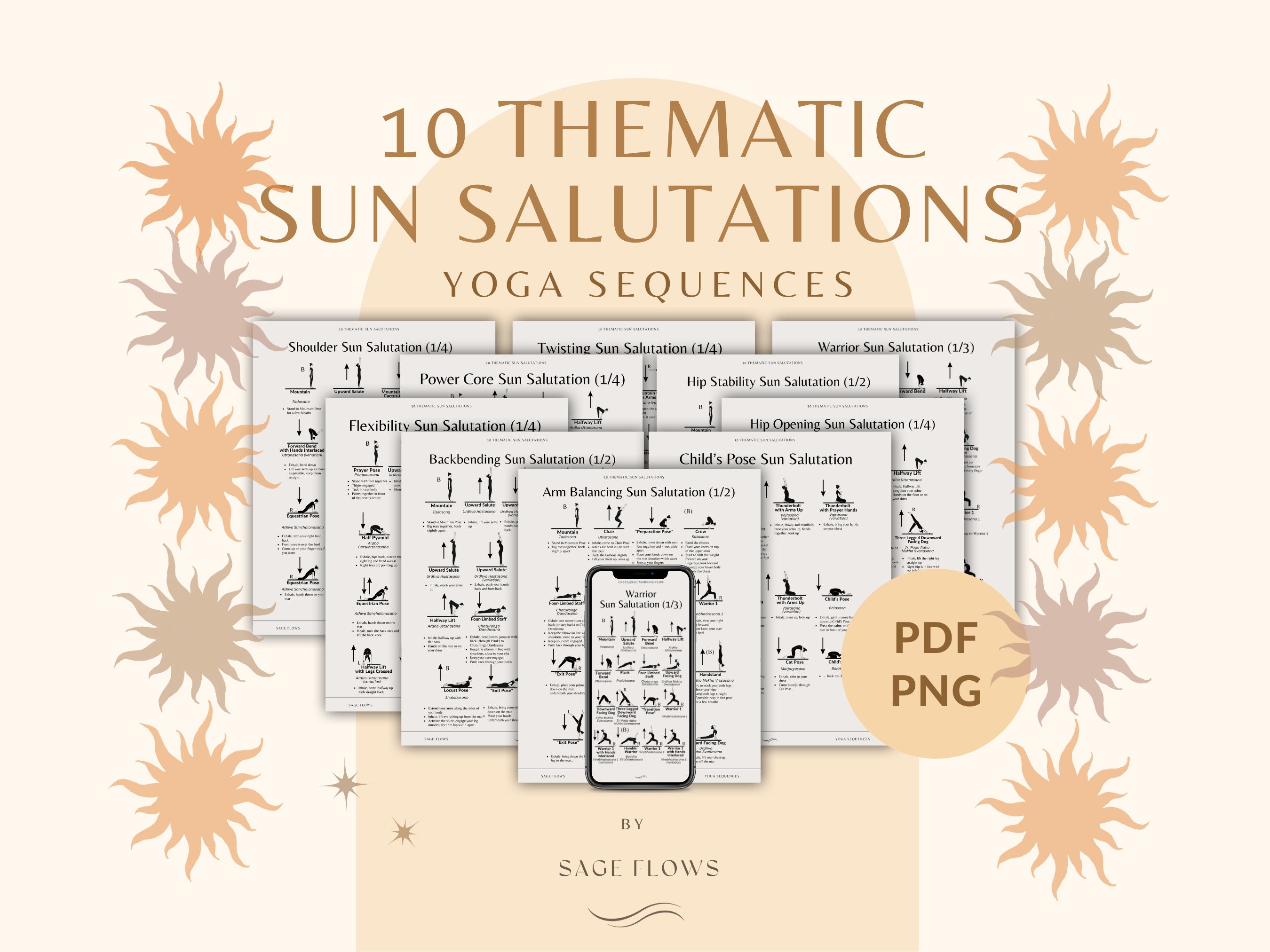 10 Thematic Sun Salutations Yoga Sequences, With Cues, Breathing ...
