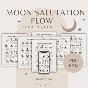Moon Salutation Flow Yoga Sequences Ready Made Yoga Class - Etsy