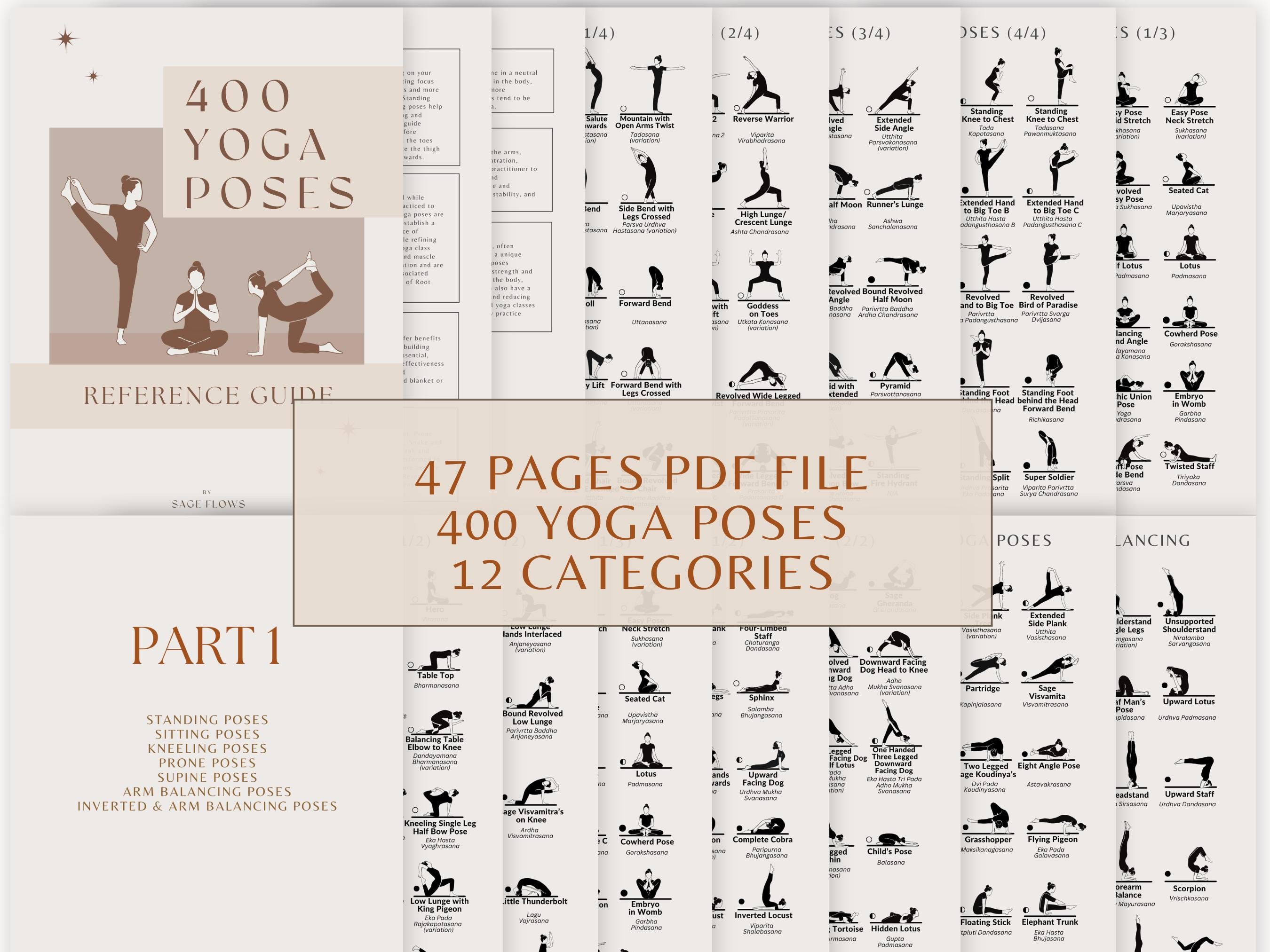 400 Yoga Poses Reference Guide, Hatha & Modern Asanas, PDF Download - Etsy