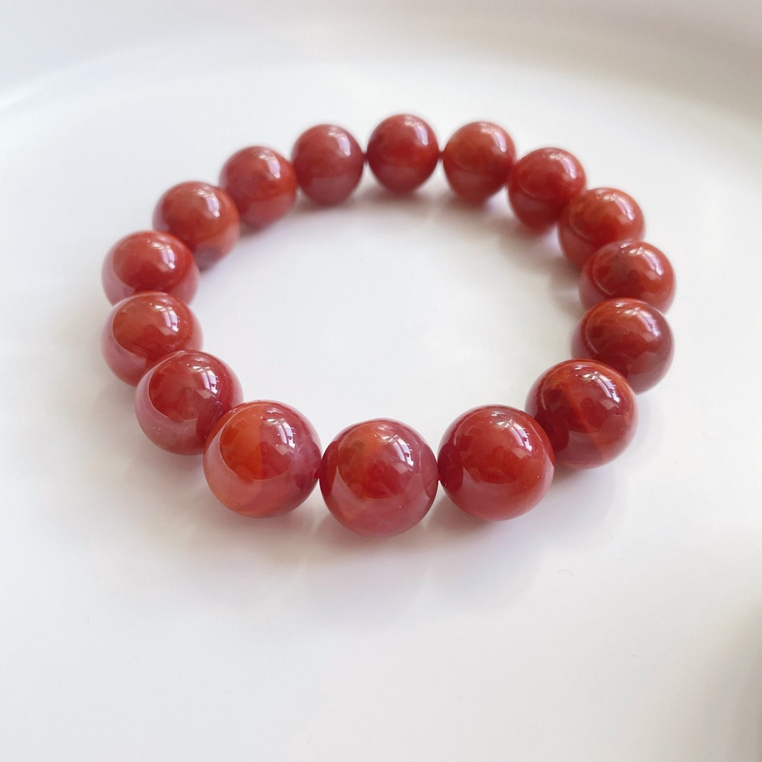 Nanhong Red Agate Bracelet 南红, Energy Stone, NH16-21 - Etsy