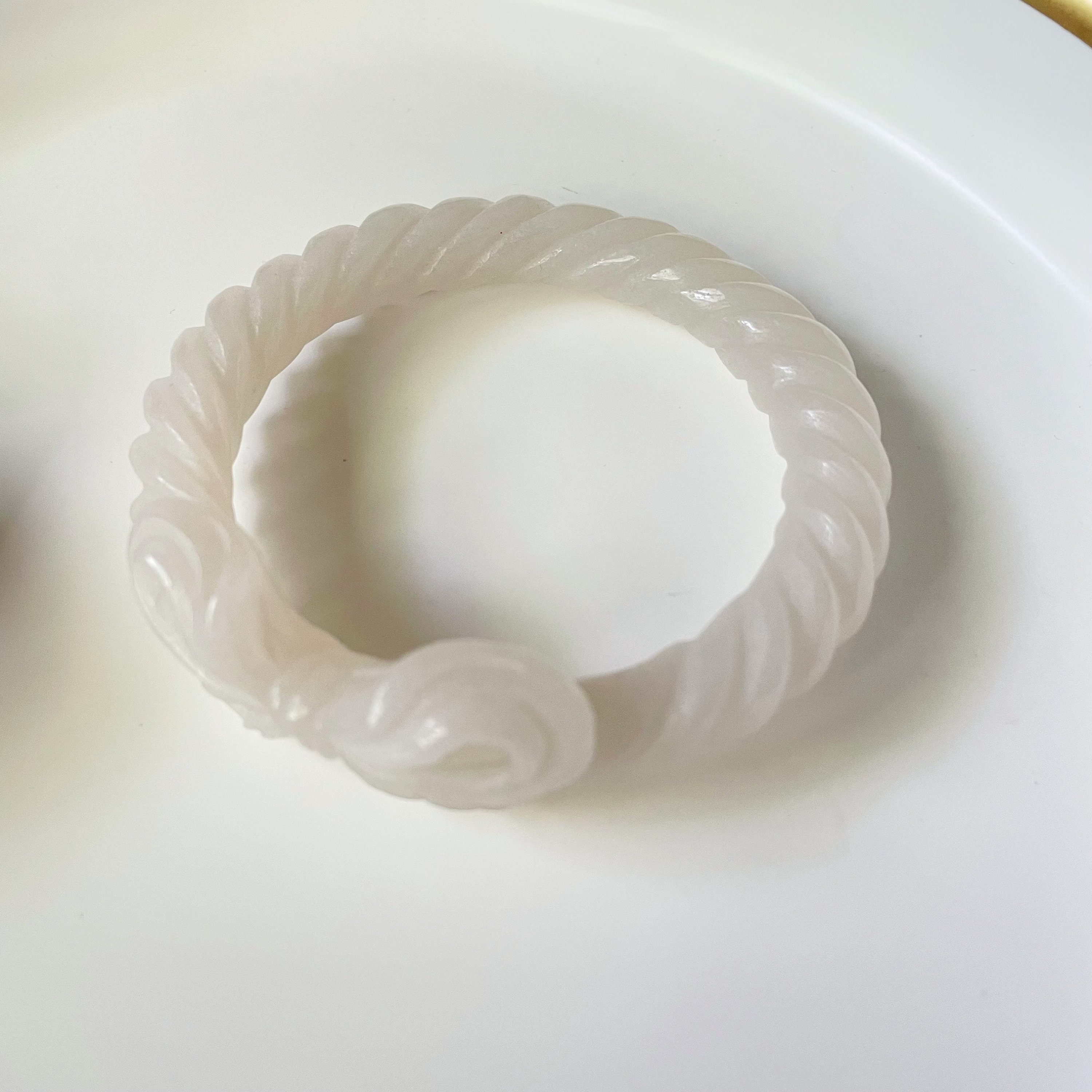 60mm Hand-carved Natural Quartzite Jade Bangle shetai - Etsy