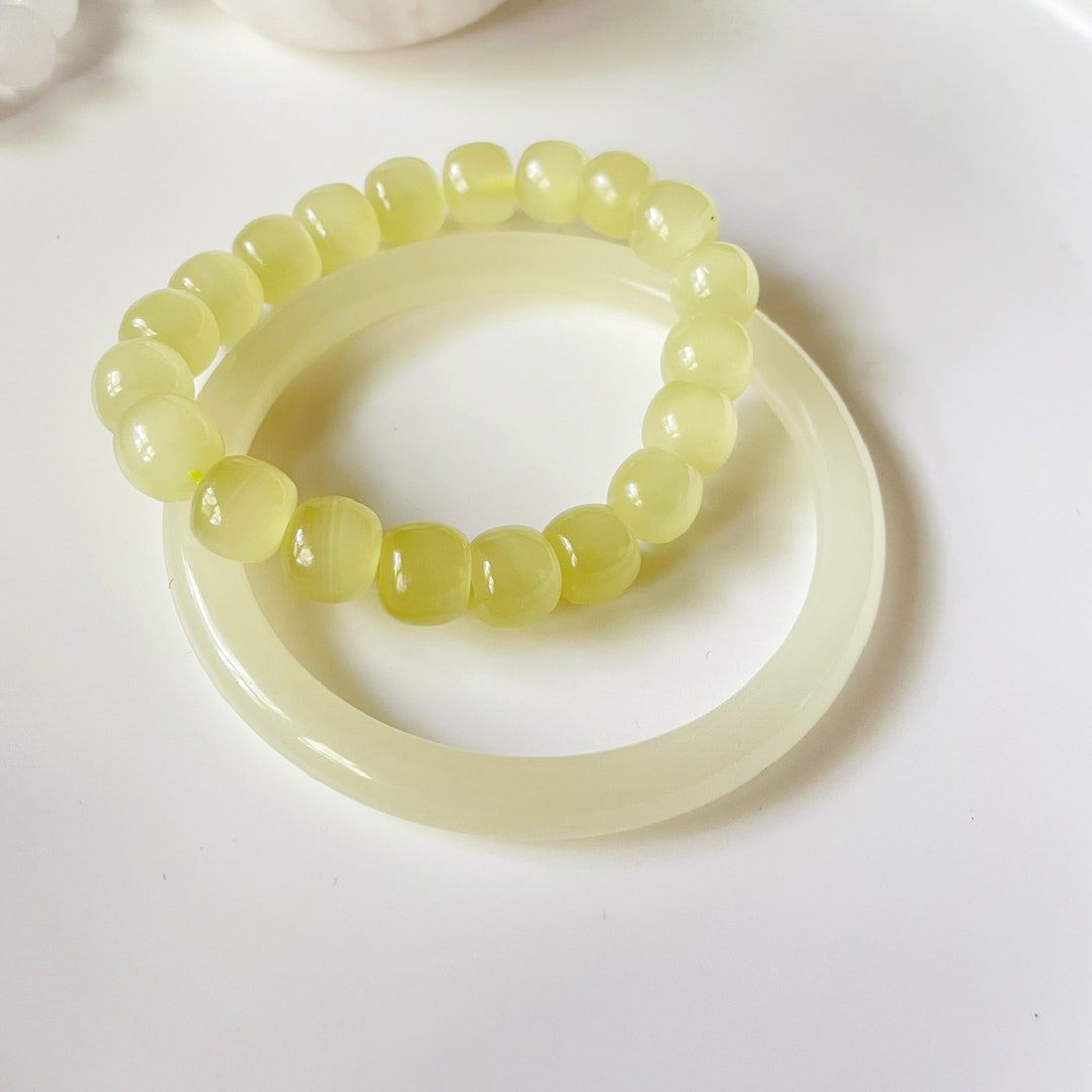 60.2mm Natural Quartzite Jade Bangle Set (marble Stone), 60.2x7.5mm - Etsy