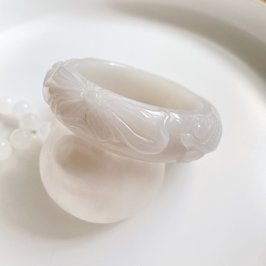 56.3mm Hand-sculpted Natural Quartzite Jade Bangle (shetai Jade ...