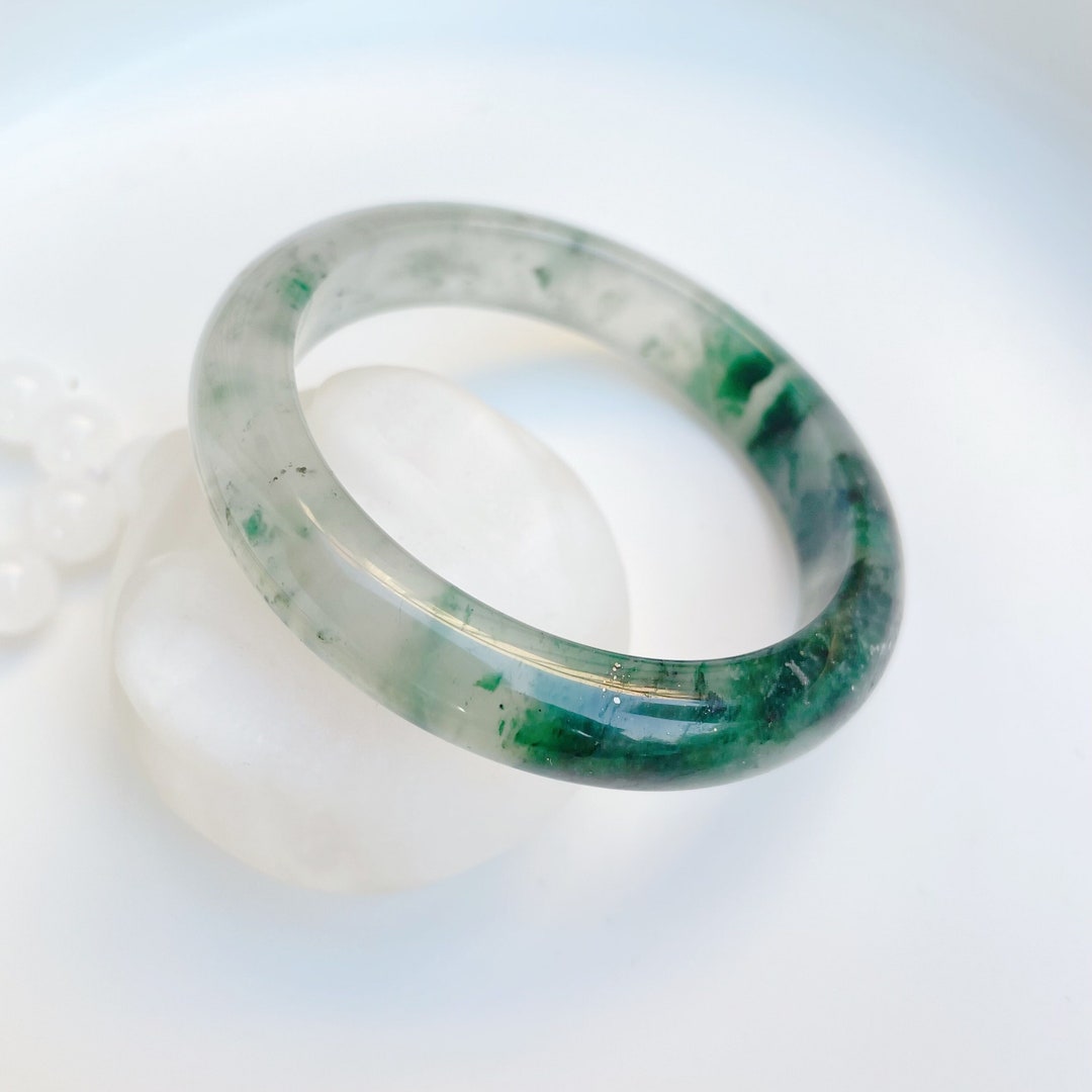 55.7mm Natural Quartzite Jade Bangle (dulong Jade/独龙玉), Dupe of Burmese ...