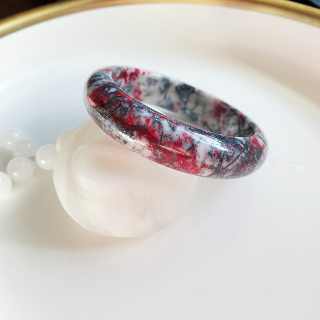 57mm Natural Crystal Cinnabrite Bangle, Energy Stone, 57x15x8.4mm, ZS02 ...