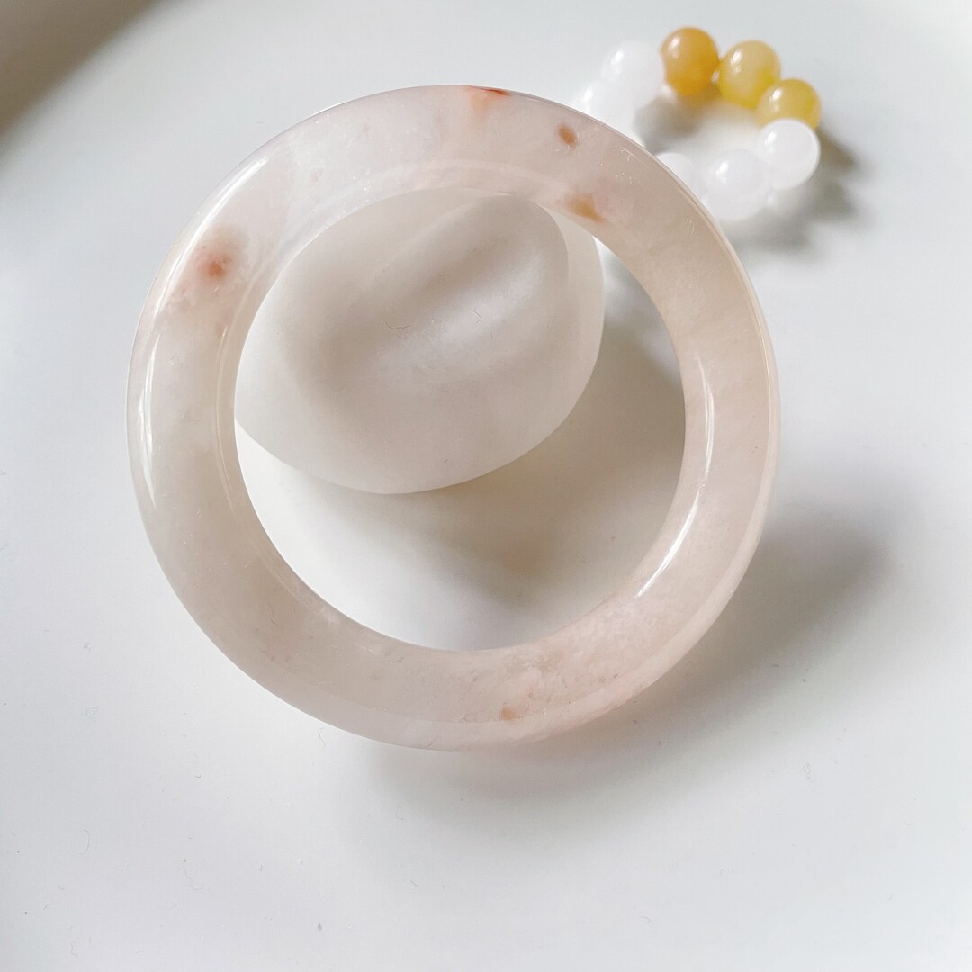 52.6mm Pink Blossom Natural Quartzite Jade Bangle shetai - Etsy