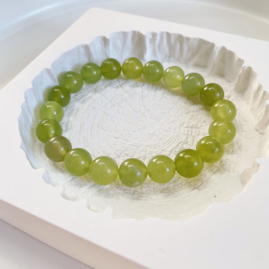 Natural Xiuyan Serpentine Jade Bracelet, Xiuyu Bracelet - Etsy