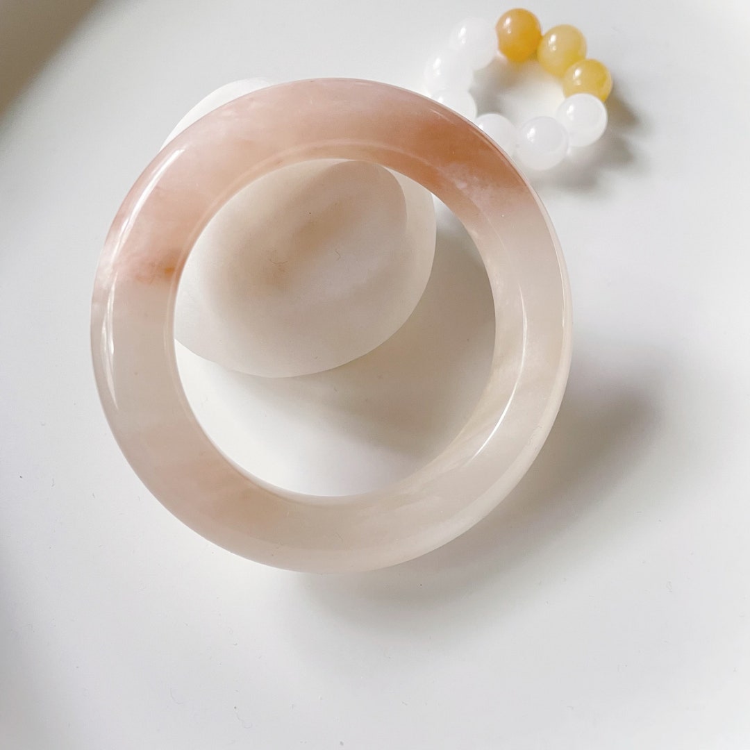 52.1mm Pink Blossom Natural Quartzite Jade Bangle shetai - Etsy