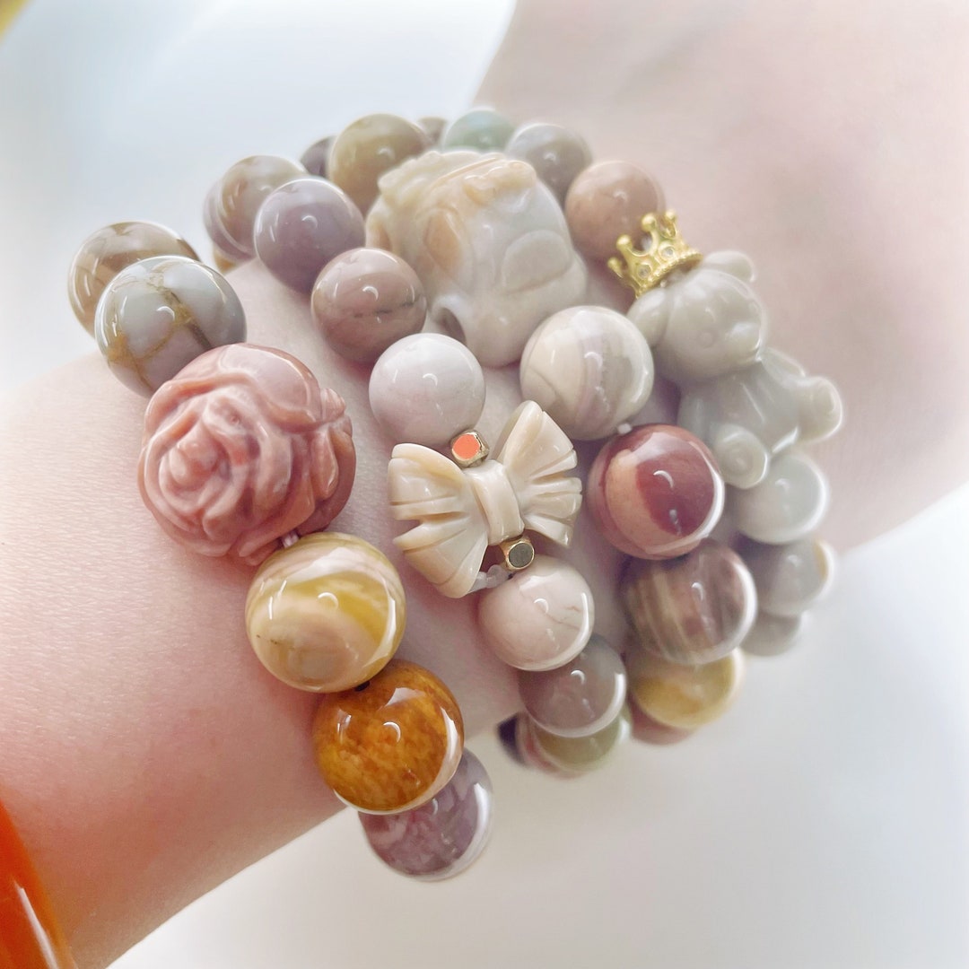 Natural Multicolored Alashan Agate Bracelets (default Fit 6.5-7inch ...